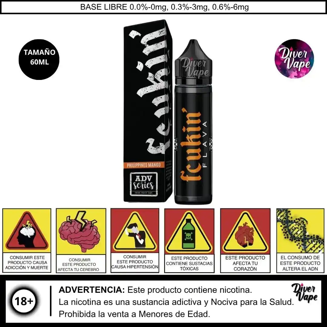Fcukin Flava Philippines Mango 60ml - Divervape Tienda de Vapeo | Vapers | Base libre